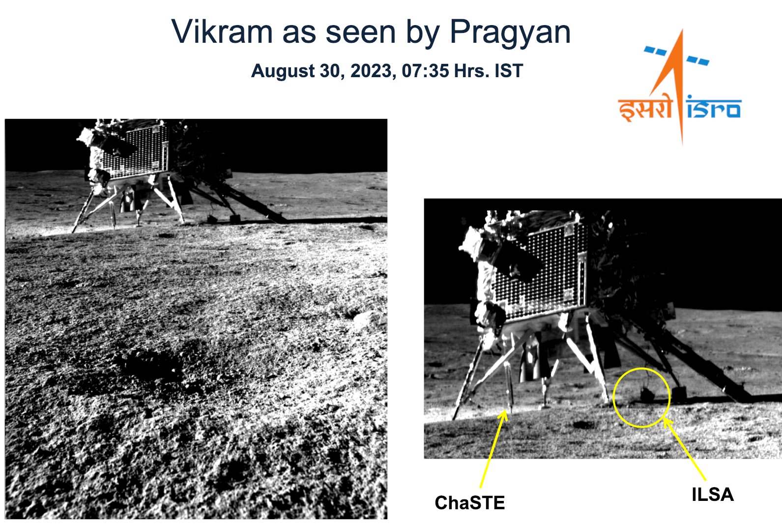Chandrayaan 3: ISRO Shares Pragyan Rover Clicked First Photo Of Vikram Lander | TechGraph